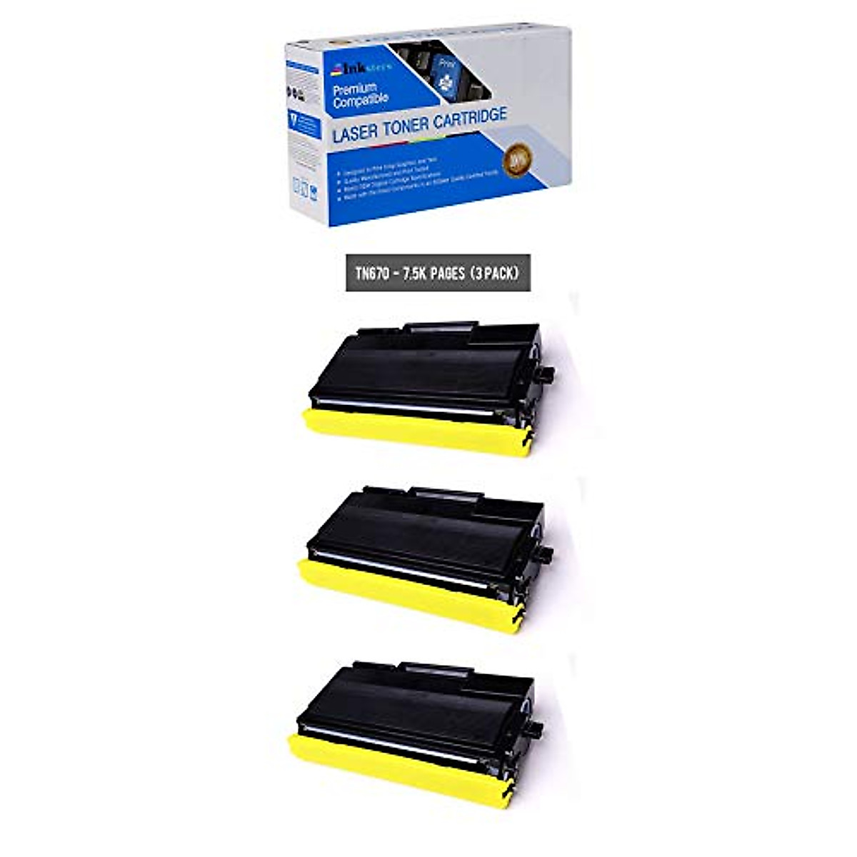 Inksters Compatible Toner Cartridge Replacement for Brother TN670/TN4100 Black - Compatible with HL 6050 6050D 6050DN 6050DW (3 Pack)