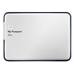 WD My Passport Slim 2TB Portable Metal External Hard Drive USB 3.0 with Auto Backup
