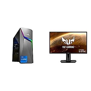 ROG Strix G10 Gaming Desktop PC, Intel Core i7-11700, GeForce RTX 3060, 16GB DDR4 RAM, 1TB PCIe SSD & TUF Gaming 27" 2K HDR Gaming Monitor (VG27AQ) - QHD (2560 x 1440), 165Hz (Supports 144Hz)