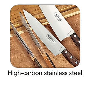 Tramontina Chef's Knife Set Grill Tongs & Cutting Board 3 Pk - 2 Pc, 80015/004DS