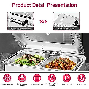 9L Electric Buffet Warmer, Chafing Dish Buffet with Heating Tray, Electric Buffet Warmer for Buffet Food Warmer, Buffet Server