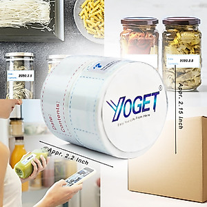 300pcs Removable Freezer Labels, Yoget 1 x 3 Inch Food Storage Stickers, Refrigerator Freezer Paper Label Easy Clean Leaves No Residue, 2 Color Food Labels Roll