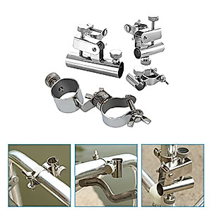 GAFOKI 1 Set Plate Seaside Fishing Portable Multi- Stake Tray Accessory Function Chair for Stainless Fish Support Steel Tool of Multi-Function Silver Bait Umbrella Practical Clamp