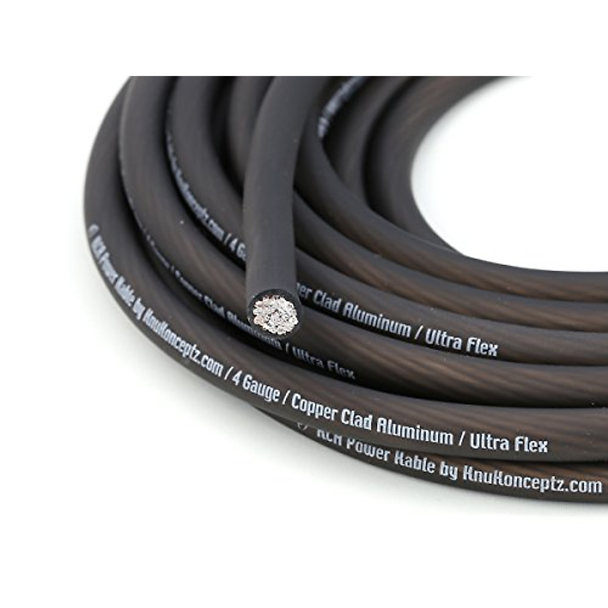 KnuKonceptz KCA Kable 4 Gauge Battery Power Ground Wire Black 20 Ft