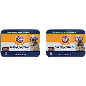 Arm & Hammer for Pets Tartar Control Dental Mints for Dogs Dog Dental Mints Reduce Plaque & Tartar Buildup for All Dogs Beef Flavor (Pack of 2)