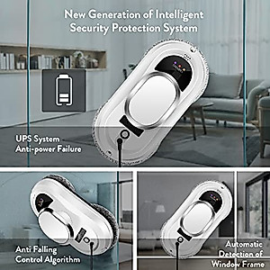 CHOVERY Window Cleaner Robot,Smart Glass Cleaning Robotic with 5600Pa Strong Suction,Remote Control Window Cleaning Robot for Windows/Tiles/Class Door