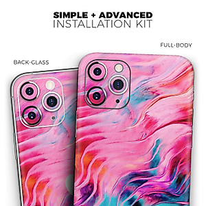 Design Skinz Liquid Abstract Paint V66 Protective Vinyl Decal Wrap Skin Cover Compatible with The Apple iPhone 11 Pro Max (Screen Trim & Back Glass Skin)