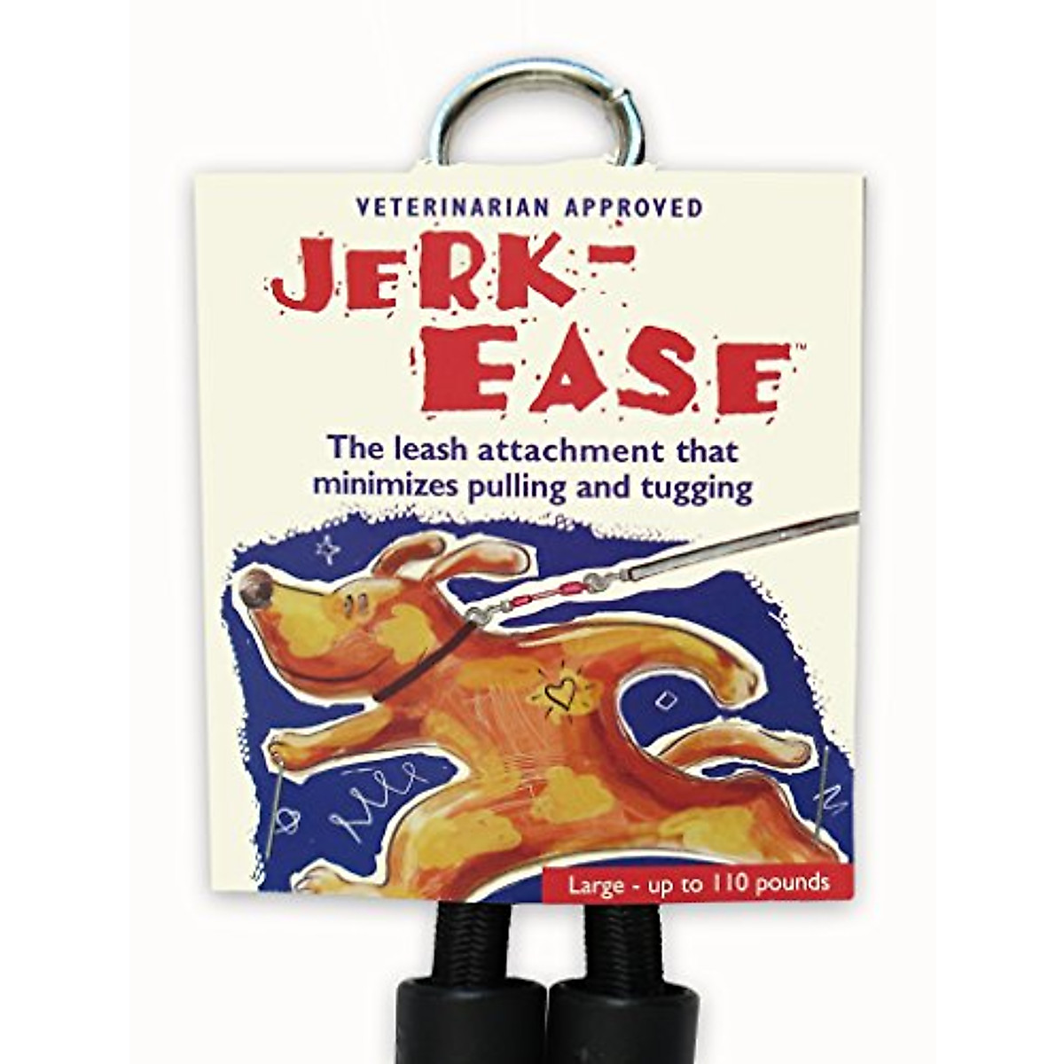 JERK-EASE BUNGEE DOG LEASH EXTENSION – Patented Shock Absorber Attachment Protects You and Your Dogs – Works with ANY Leash & Collar or Harness – a MUST for Retractable Leashes – PICK SIZE/COLOR BELOW