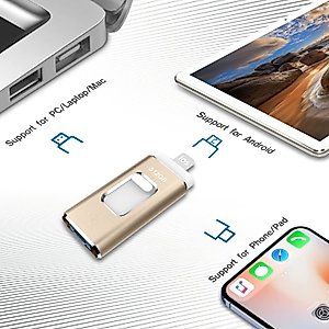[4-in-1] Photo Stick for Phone 512GB USB Flash Drive for Pad Backup Drive OTG Smart Phone Memory Stick，USB 3.0 Fast Storage Photostick