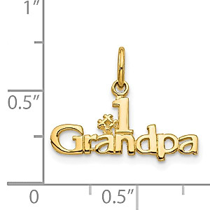 IceCarats 14K Yellow Gold Best Grandpa Necklace Charm Pendant Only