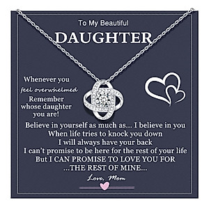 UNGENT THEM To My Daughter Necklace Gifts from Mom Birthday Wedding Christmas Valentines Day Mothers Day Gifts for Daughter