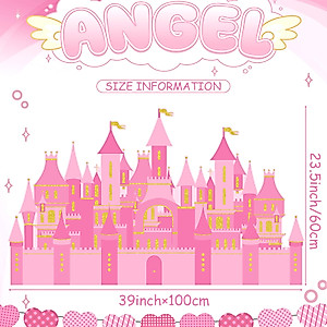 Watersay Pink Castle Cardboard Princess Party Decoration Castle Table Decoration Princess Birthday Backdrop Princess Theme Halloween Baby Shower Wedding Fairy Tale Photography Background