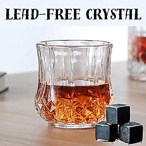 A&A Wonders Premium Whiskey Stones 100% Natural Granite Set Of 9 Chilling Rocks Stone Reusable Ice Cubes For Drinks With Velvet Carrying Pouch, Gift for Whiskey Lovers (Sparks)