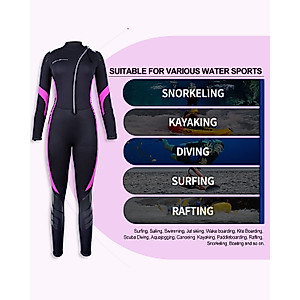 Seaskin Wetsuits for Men Women 3mm Front Zip Full Wetsuit