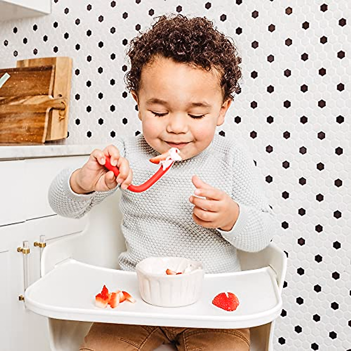 WeeSprout Silicone Baby Spoons - First Stage Infant Feeding Spoons With Soft-Tip, Bendable Baby Utensils for Parent & Self-Feeding, Ultra-Durable & Chewproof, Dishwasher Safe, Set of 3