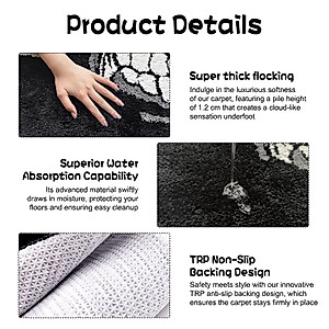 HYPEECE Angry 8 Ball Rug, 32" Cool Rugs 8 Ball Hypebeast Rug, Black Round Rug for Bedroom, Flocking Soft Aesthetic Rug for Living Room Decor, Y2k Rug, Hypebeast Room Decor (32"x32")