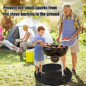 EJPTOYS Yegbong-Outdoor Heat Resistant Fiberglass Fire Pit Mat, Under Grill Fire Pit Mat, BBQ Mat Fire Pit Mat, Fire Mat Deck Protection, Suitable for Outdoor Deck, Grass, Patio, Ground... (40in)