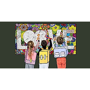 SJPRINTER Inspirational Wall Art, Motivational Giant Coloring Poster Mandala for Kids Adults - Great for Girls, Boys, Arts Crafts, Care Facilities, Schools, Family Time Groups (24" x 48", Love)