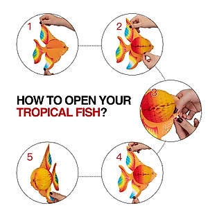 90shine 12PCS Tropical Fish Party Decorations Supplies- Under-The-sea/Mermaid/Luau/Hawaiian/Kids Birthday Table Centerpiece