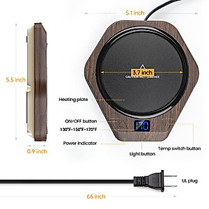 Coffee Mug Warmer, AksBlay Smart Mug Warmer with 3 Temperature Settings, Auto Shut Off Electric Cup Warmer Tea Warmer Beverage Warmer Candle Warmer, Portable Cup warmer for Office, Home Desk