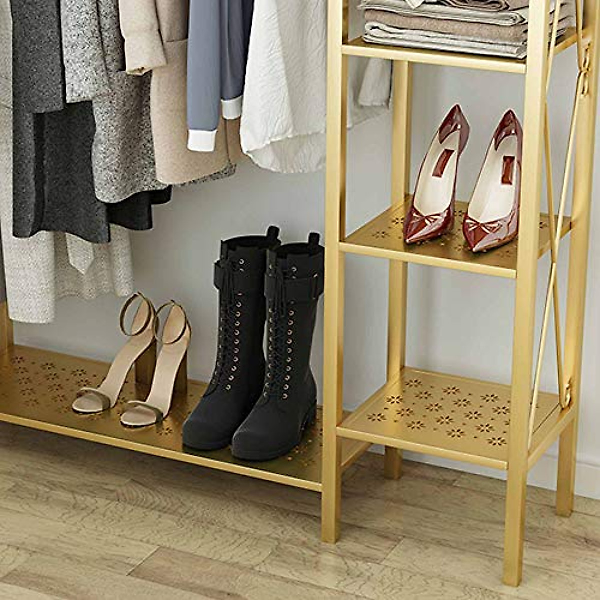 XI FA Clothing Display Rack Stand - Vintage Coat Stand- Clothes Hat Rack Shelf Shoe Marble Iron Coat Rack Home Umbrella Stand Clothes Hangers can Keep Your Clothes and Articles Tidy and Easy to take