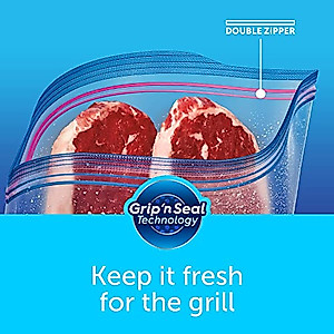 Ziploc Gallon Food Storage Freezer Bags, Grip 'n Seal Technology for Easier Grip, Open, and Close, 28 Count