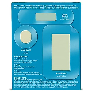 CVS Health Clear Advanced Healing Hydrocolloid Bandages, Variety Pack, 20 CT