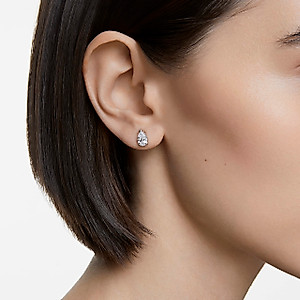Swarovski Stilla Attract Stud Earrings, Clear Drop-Cut Stones in a Rhodium-Finished Setting, Part of the Swarovski Stilla Attract Collection