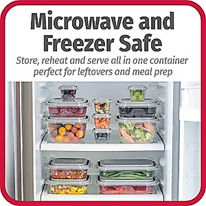 GoodCook EveryWare Set of 17 BPA-Free Plastic Food Storage Containers with Lids (34 Pieces Total), Clear/Grey