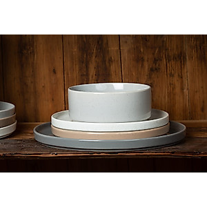 Famiware Nebula Plates and Bowls Set, 12 Pieces Dinnerware Sets, Dishes Set for 4, Multi-color