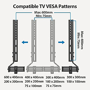 Pipishell Soundbar Mount, Adjustable Soundbar Bracket for Above or Below TV, Seamless Fit Most 23 to 80 Inch TV, Sound Bar Mount Hold up to 22 lbs