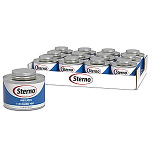 Sterno Handy Wick Fuel Cans - Chafing Dish Fuel Can with 6-Hour Burn Time, Chafer Fuel Cans Food Warmers, Pack of 12