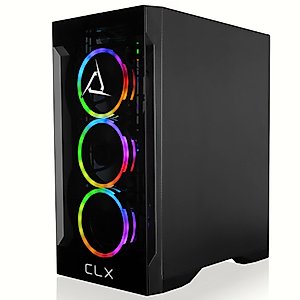 CLX Set Gaming Desktop - Liquid Cooled AMD Ryzen 9 7900X 4.7GHz 12-Core Processor 32GB DDR5 5200MHz Memory GeForce RTX 4070 Ti 12GB GDDR6X Graphics 1TB NVMe M.2 SSD 4TB HDD WiFi Windows 11 Home black
