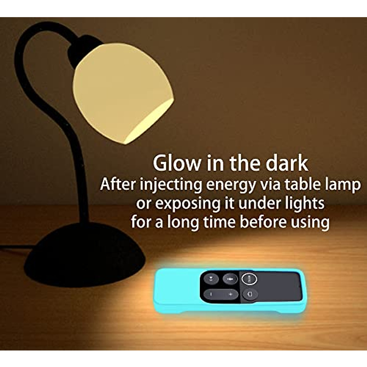 Case Compatible with Apple TV 4K/ 4th Gen Remote Light Weight Anti-Slip Shock Proof Silicone Cover for Controller for Apple TV Siri Remote Glow in The Dark