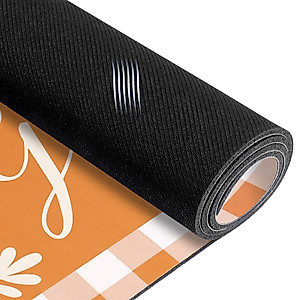 HOLVDENG Fall Buffalo Plaid Kitchen Mat Set of 2 Non Slip Thick Kitchen Rugs and Mats for Floor Comfort Standing Mats for Kitchen, Sink, Office, Laundry, 17"x47"+17"x28"