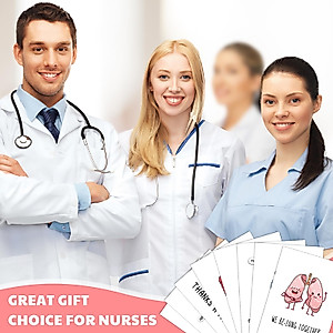 Chiisong 24 Sets Funny Nurse Thank You Cards Nurses' Day Appreciation Cards Pun Nurse Cards with Envelopes Hospital Grateful Cards for Essential Party Favor Nurses Doctors Healthcare Workers
