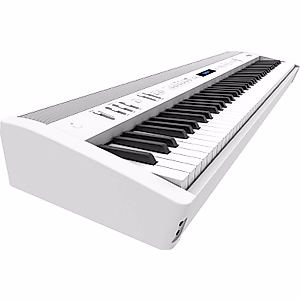 Roland FP-60X 88-Key Digital Piano - White Bundle with Adjustable Stand, Bench, Deluxe Sustain Pedal, Instructional DVD, Online Piano Lessons, and Austin Bazaar Polishing Cloth - White
