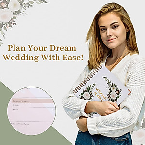 Wedding Planning Book and Organizer Set - Comprehensive Wedding Planner Book,Detailed Wedding Checklists - Perfect Engagement Gift for Bride and Groom - Includes Pen, Bookmark, Stickers & Gift Box