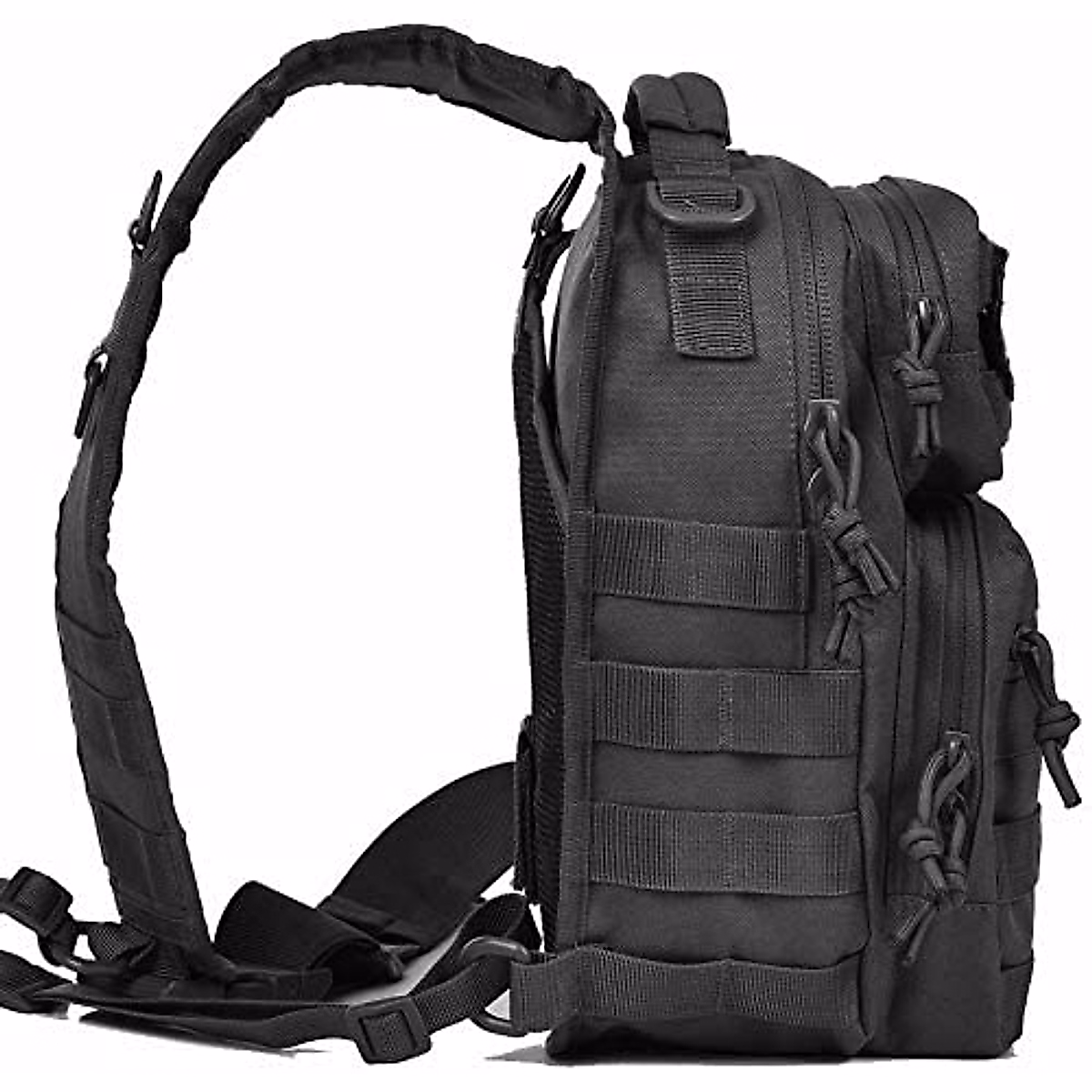 REEBOW GEAR Tactical Sling Backpack Rover Shoulder Sling Pack (Black)