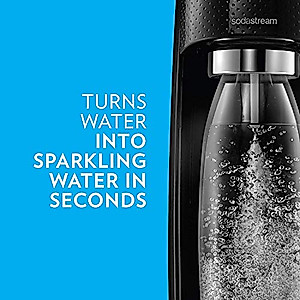 SodaStream Fizzi Sparkling Water Maker Bundle (Black), with CO2, BPA Free Bottles, and Bubly Drops Flavors