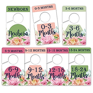 Hanger Dividers-Baby Closet Size Dividers - Baby Closet Dividers, Baby Clothing Size Age Dividers -Baby Closet Organizer For Nursery Organization, Newborn Essentials, Nursery Closet Dividers.