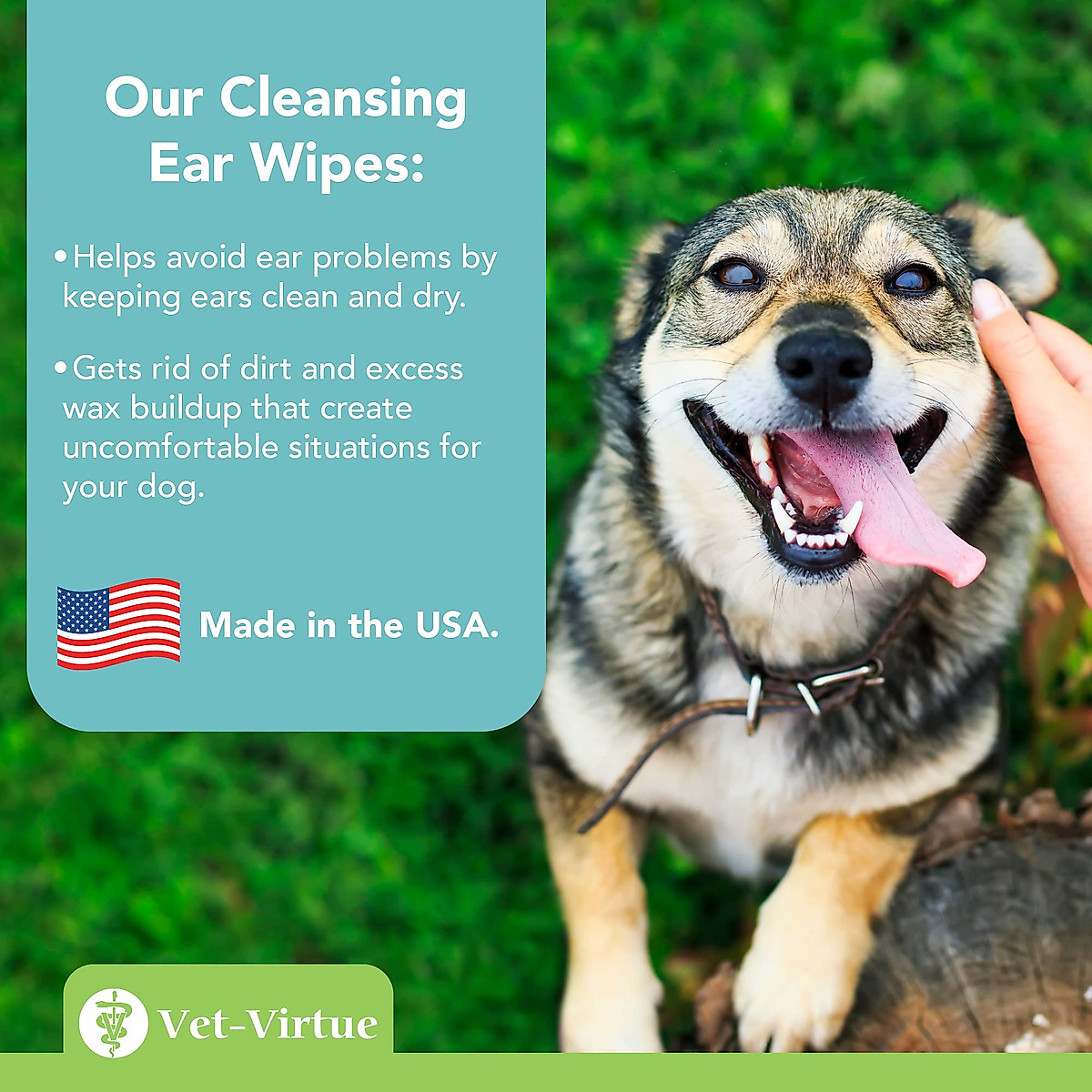 VET-VIRTUE Fragrance Free Ear Wipes for Dogs