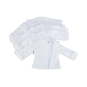 Emily Rose 18 Inch Doll Clothes Value Basics 5-Pack Long Sleeved Bright White 18-in Doll T-Shirts | Compatible with 18" American Girl Dolls