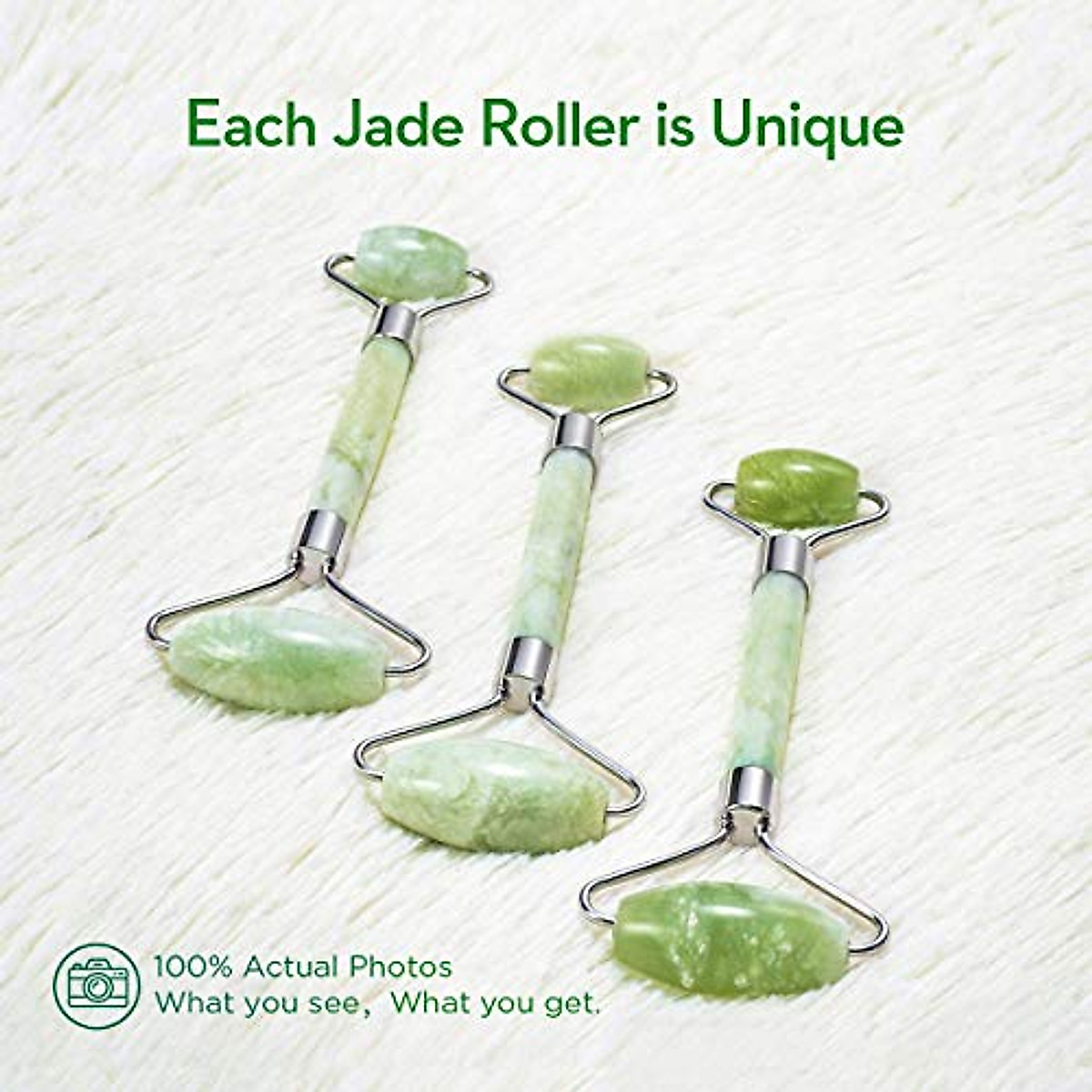 kimkoo Jade Roller and Gua Sha Set for Face-3 in 1 Kit with Facial Massager Tool,100% Real Natural Jade Stone Facial Roller Anti Aging,Face Beauty Set for Eye Anti-Wrinkle