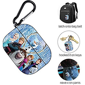 Dis-ney Cartoon Collection AirPods Pro Protective case Cover Accessories TPU Material, Full Protection Shock-Proof Cover with Keychain is Compatible with Apple AirPods 3 (Fro-Zen)