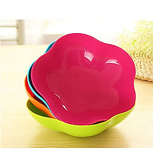 Everyfit Plastic Bowls Fruit Bowl Salad Bowl Candy Dish Seeds Bowl Tray Dried Snack Tray Household bowl,Party Serving Bowls，Multipurpose Colorful bowl (Flower shape, Orange)