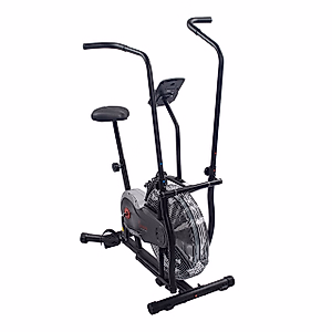 Sunny Health & Fitness Zephyr Air Bike, Fan Exercise Bike with Unlimited Resistance and Device Mount - SF-B2715, Black