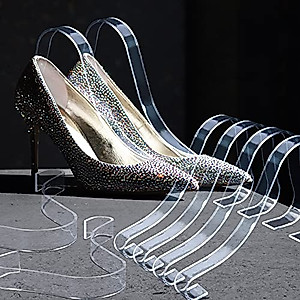 TXIN 10 Pcs/5 Pairs Acrylic Clear Sandal Shoes Display Stand Inserts Holders Shoe Display Rack Shoe Support for Women's Shoes