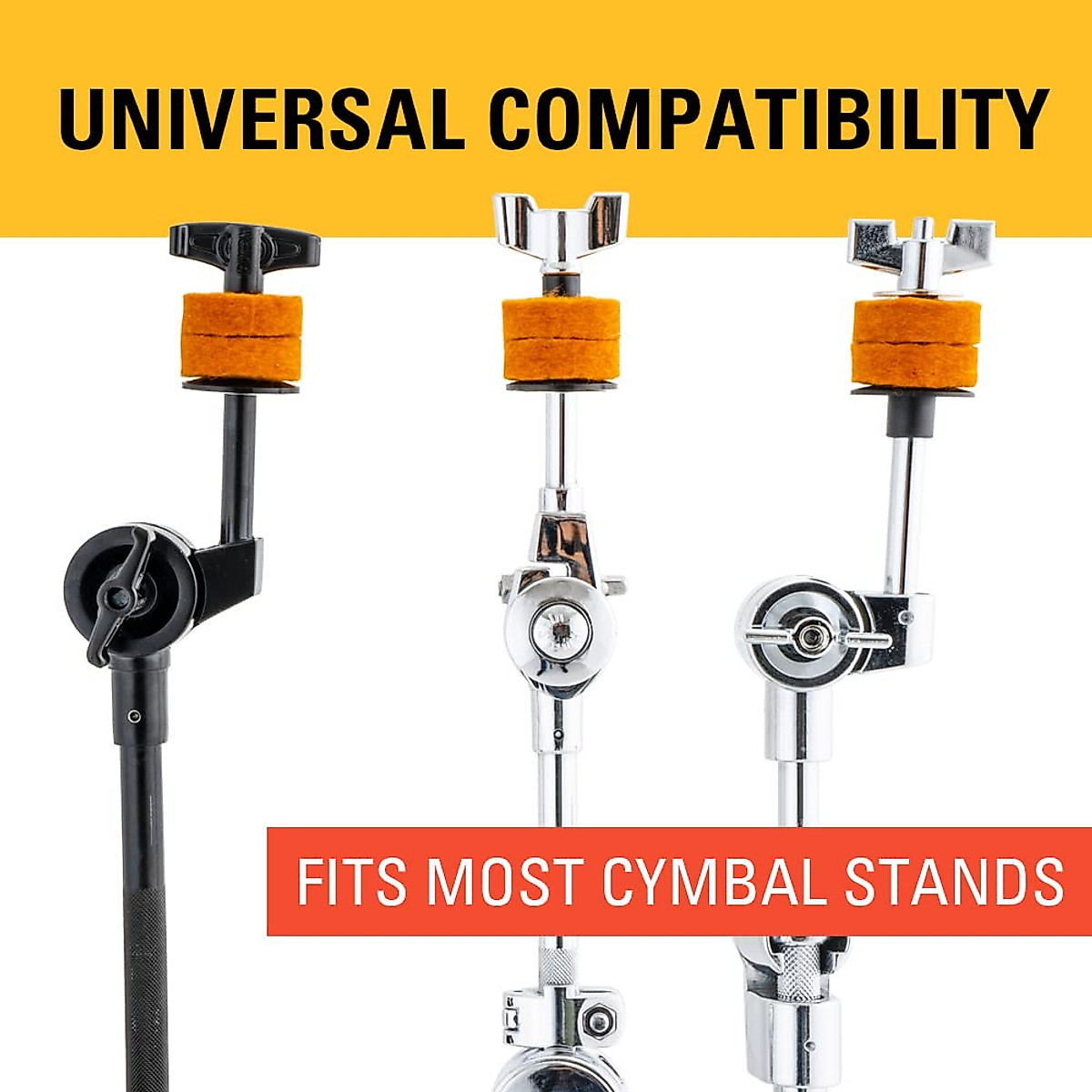 Stage Rocker Orange Wool Cymbal Felts, 12pcs – pack, Cymbal Replacement Accessories, Premium Felts, SRFTOG-12