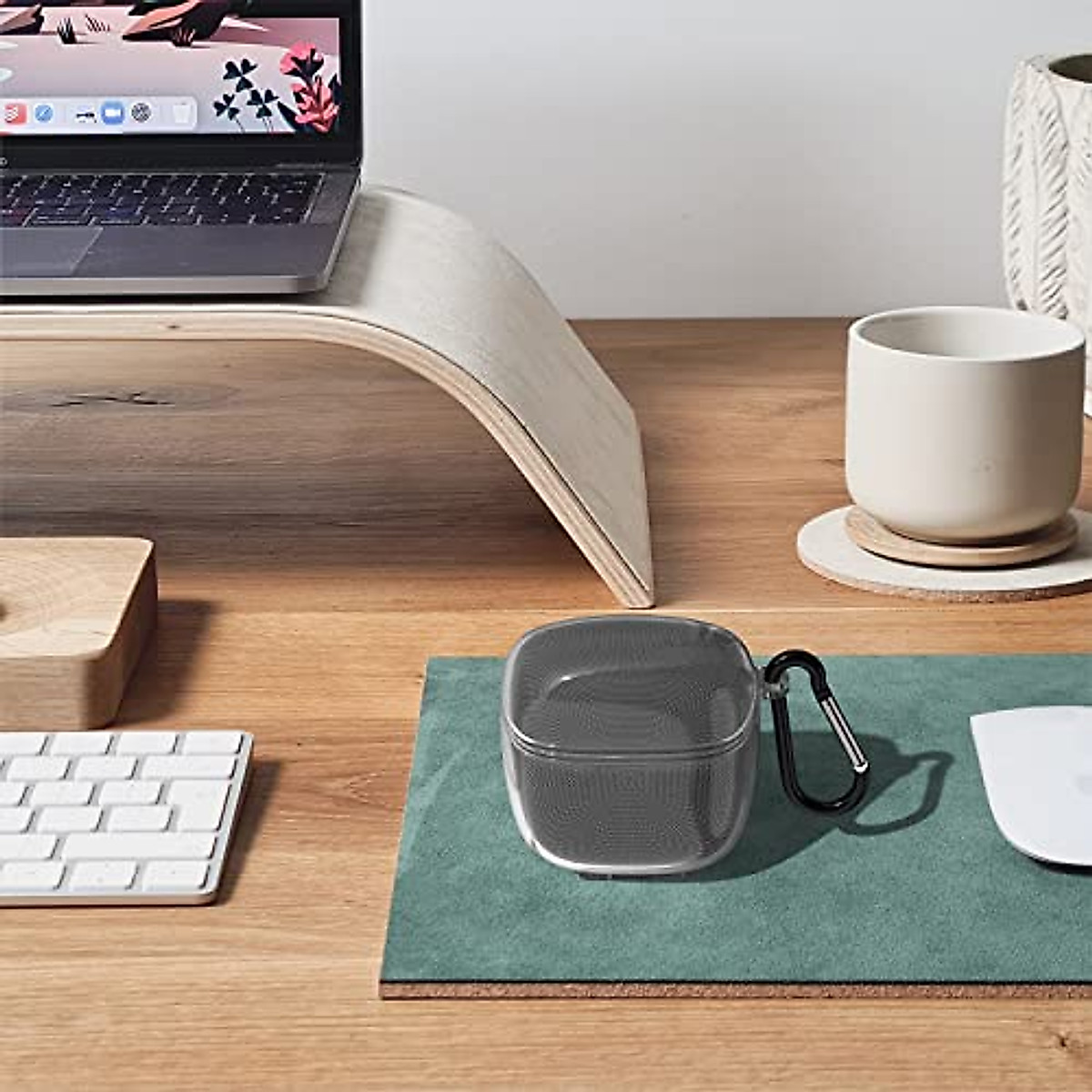 Geekria TPU Case Cover Compatible with JBL Tune 225TWS True Wireless Earbuds, Earphones Skin Cover, Protective Carrying Case with Keychain Hook, Charging Port Accessible (Clear)